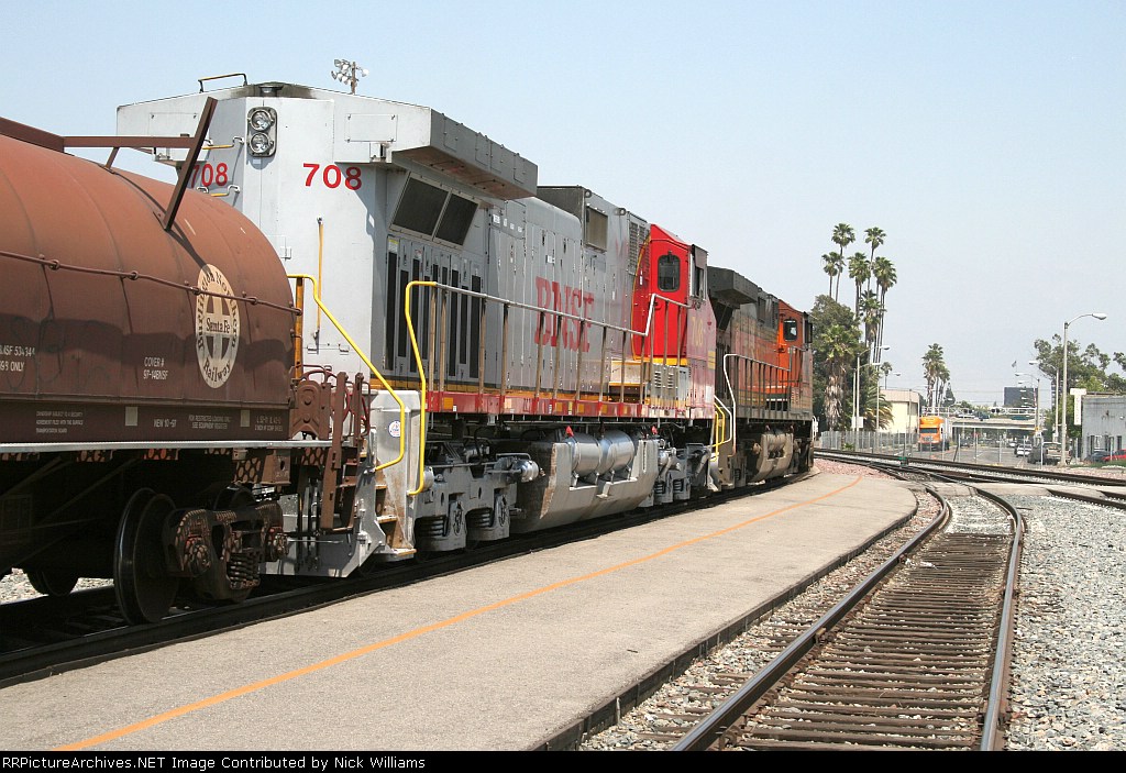 BNSF 708 as the second unit on an Eastbound coil train.